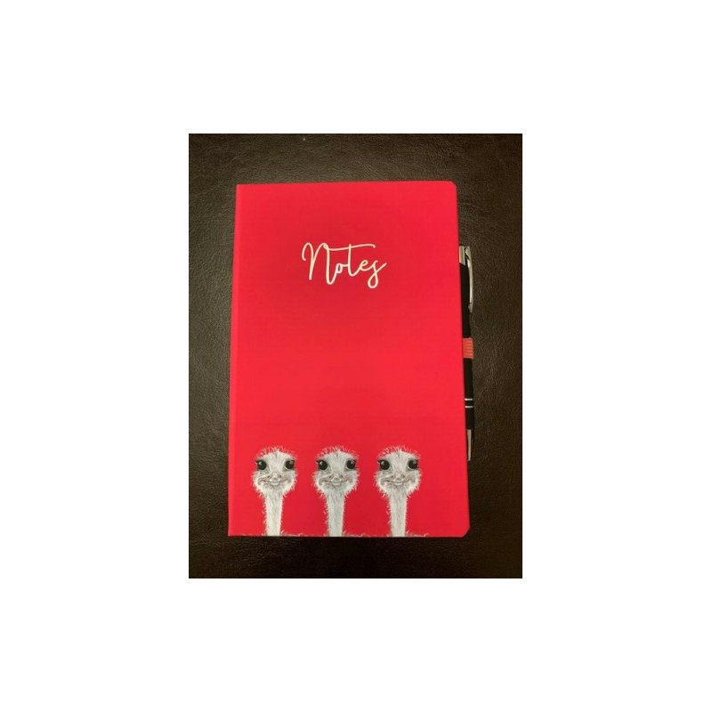 Ostrich soft Touch Cover Notebook and Pen by Emily Smith