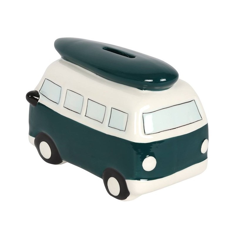 Dark Green Camper Van Money Box
