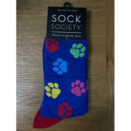 Sock Society Paw Prints Blue Socks